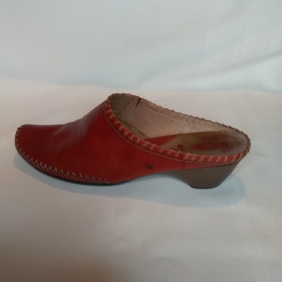 PIKOLINOS | Shoes | Leather Red Clogs Mules Spain | Poshmark